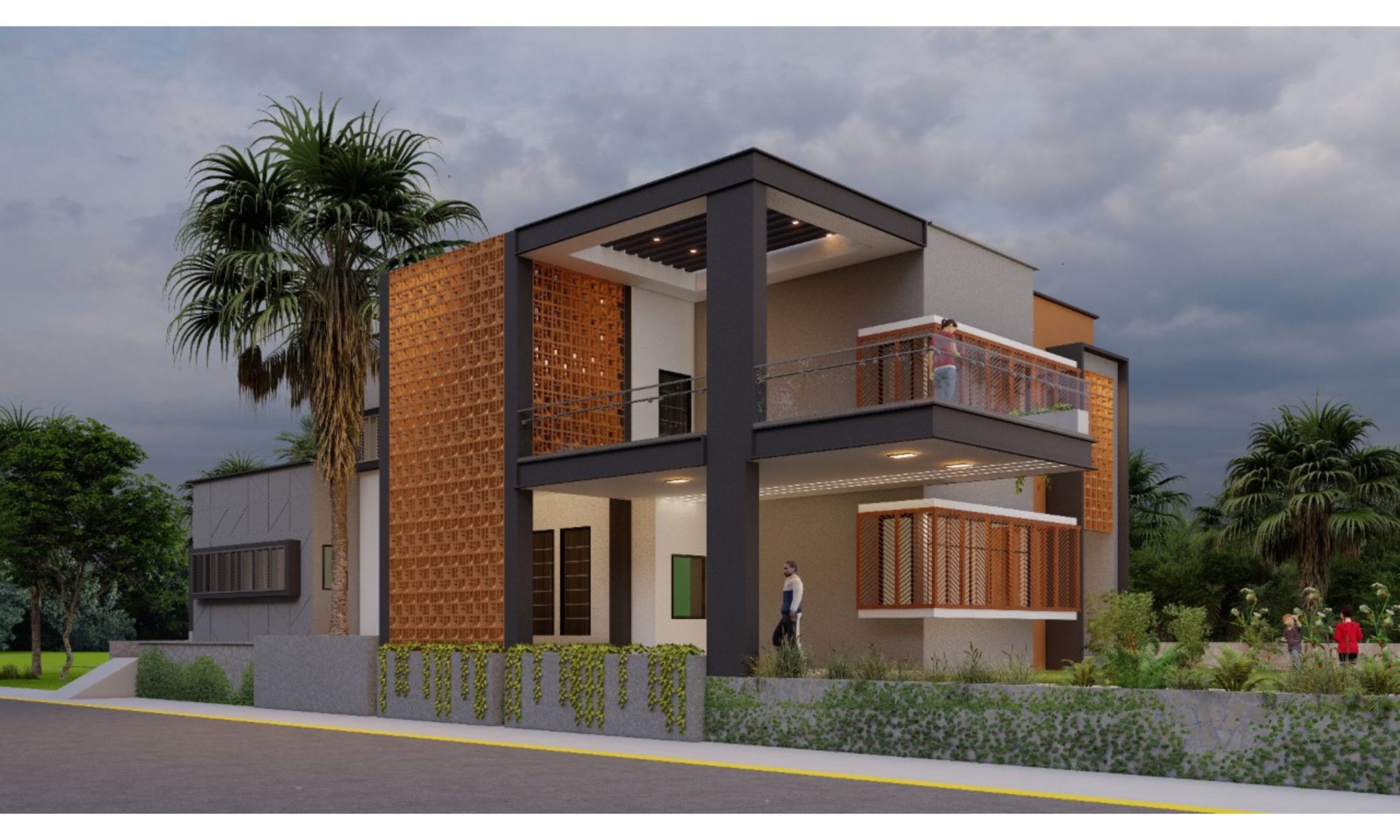 Color Patterns for Modern Bungalow House Elevation Designs