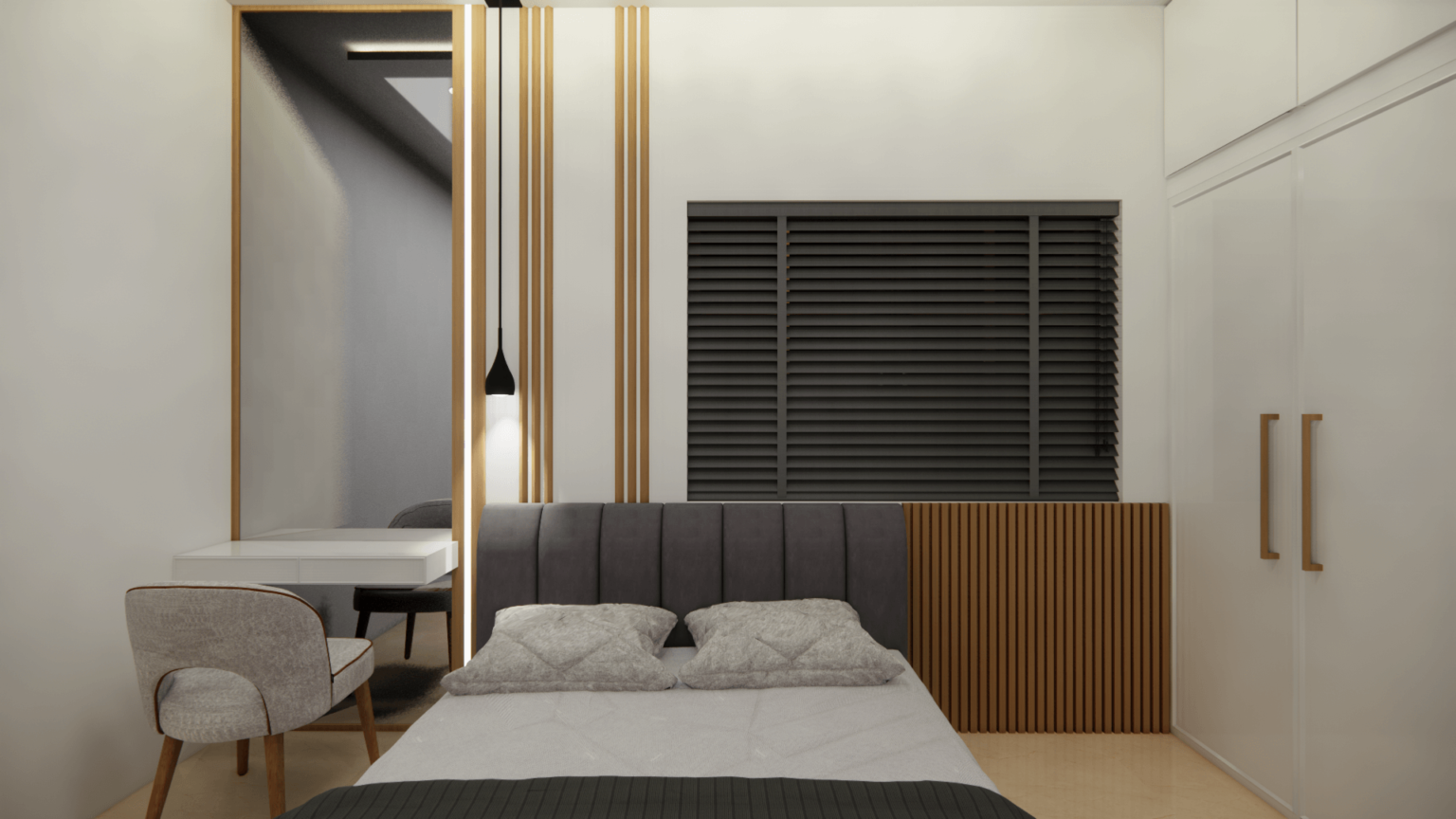 12x12 Bedroom Design Modern Interior Cream Theme - Smartscale House Design