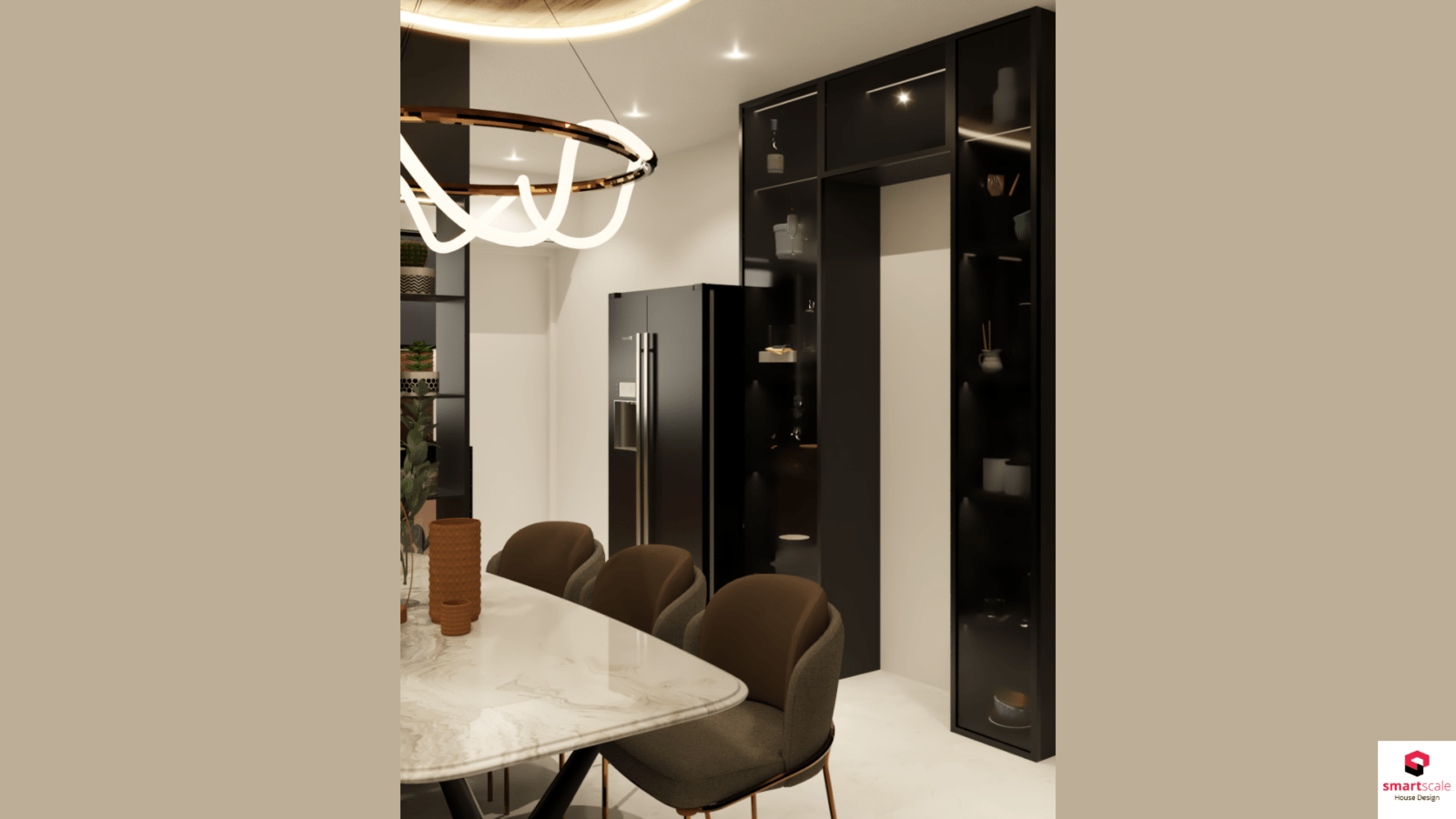 10x12 Dining Room Layout – Modern Interior Design in Grey and Cream ...