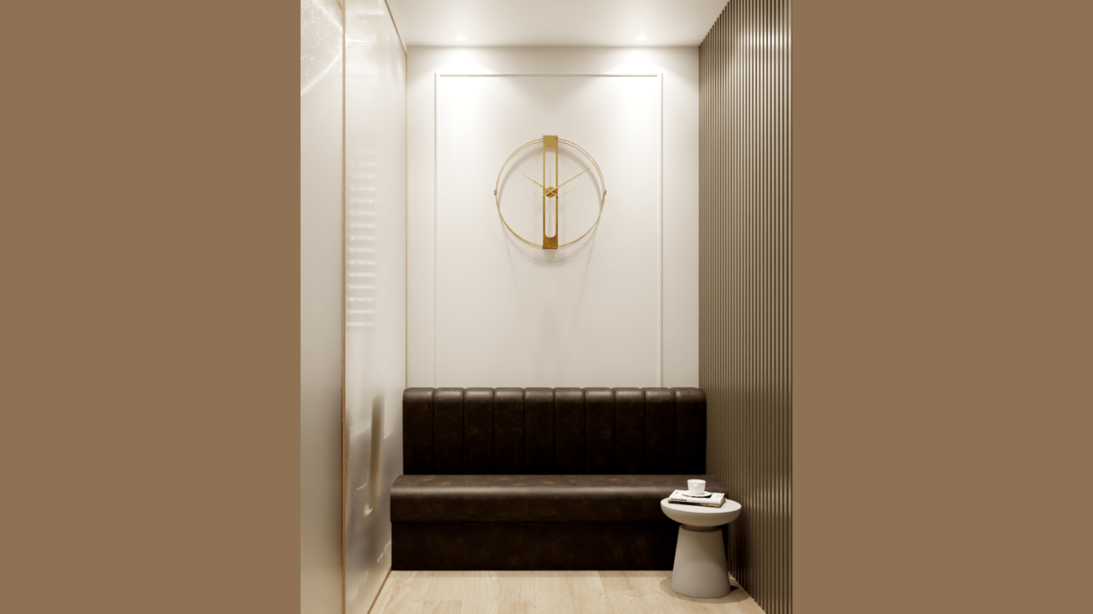 Office Cabin Interior Design Cream Wooden Theme - Smartscale House Design