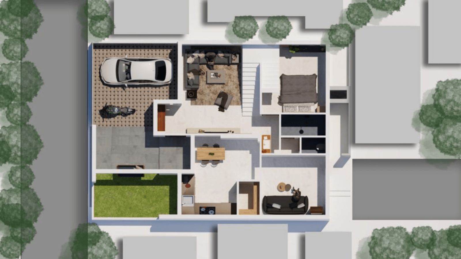 35X50 House Plan 3D Elevation Bungalow 2500 sq ft Builtup Area ...