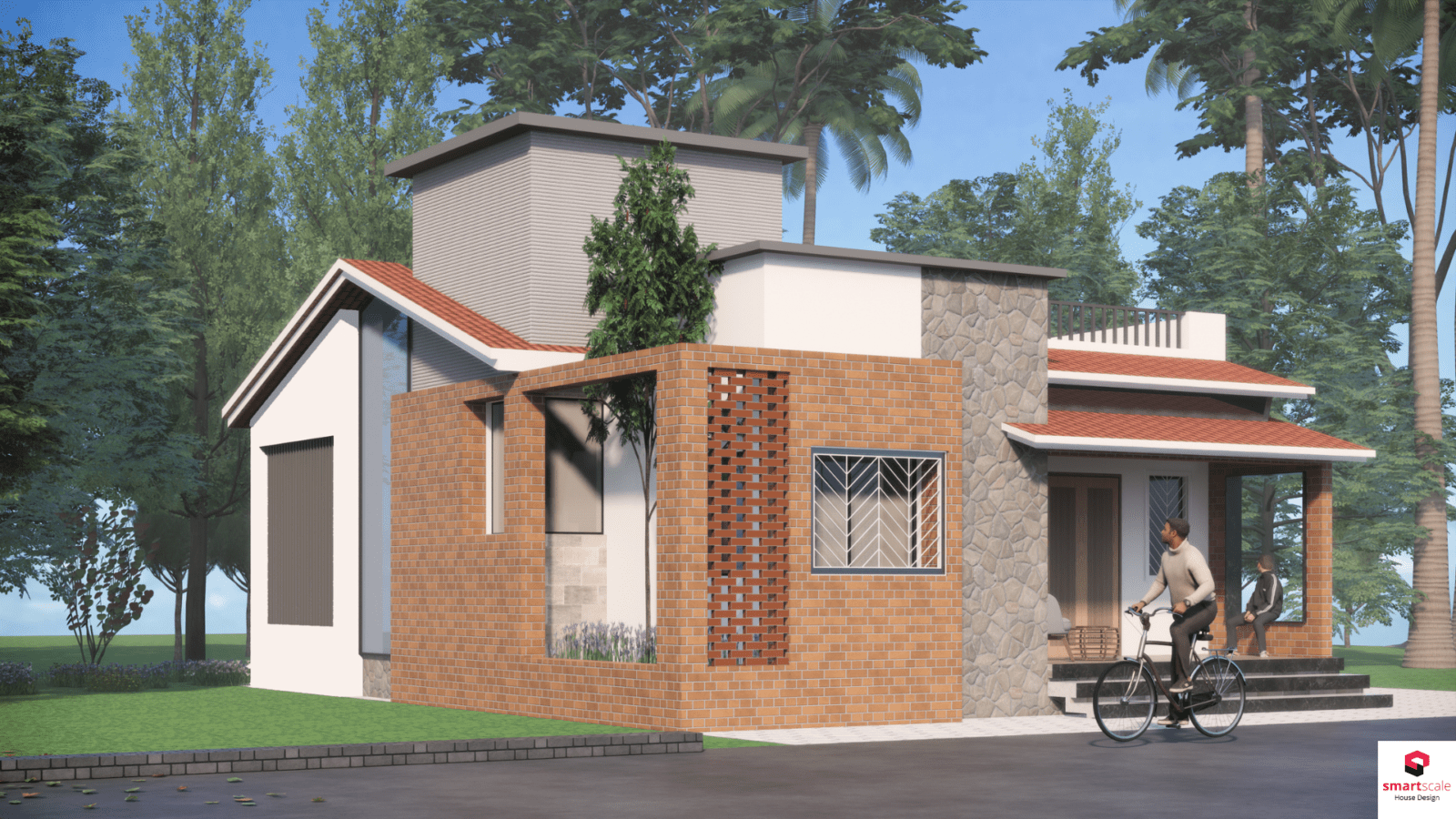 Simple 2BHK House Plan 3D Elevation Designs - Smartscale House Design