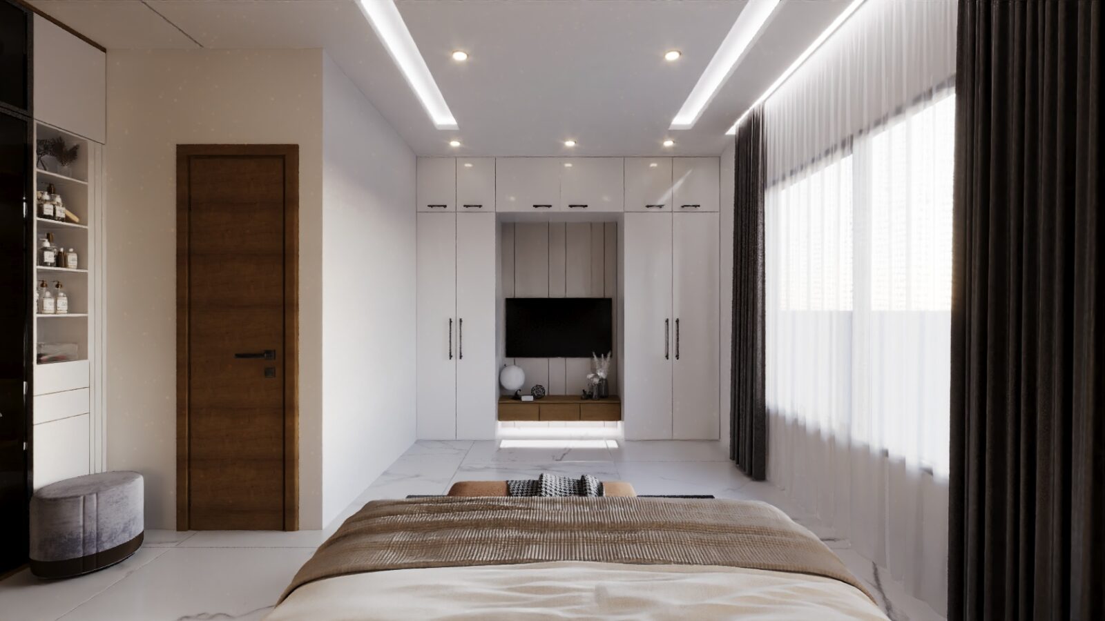 Simple TV Unit Design for Bedroom - Smartscale House Design