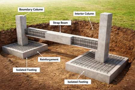 Eccentric Footing: Meaning, Design, Formula, Reinforcement & Practical ...